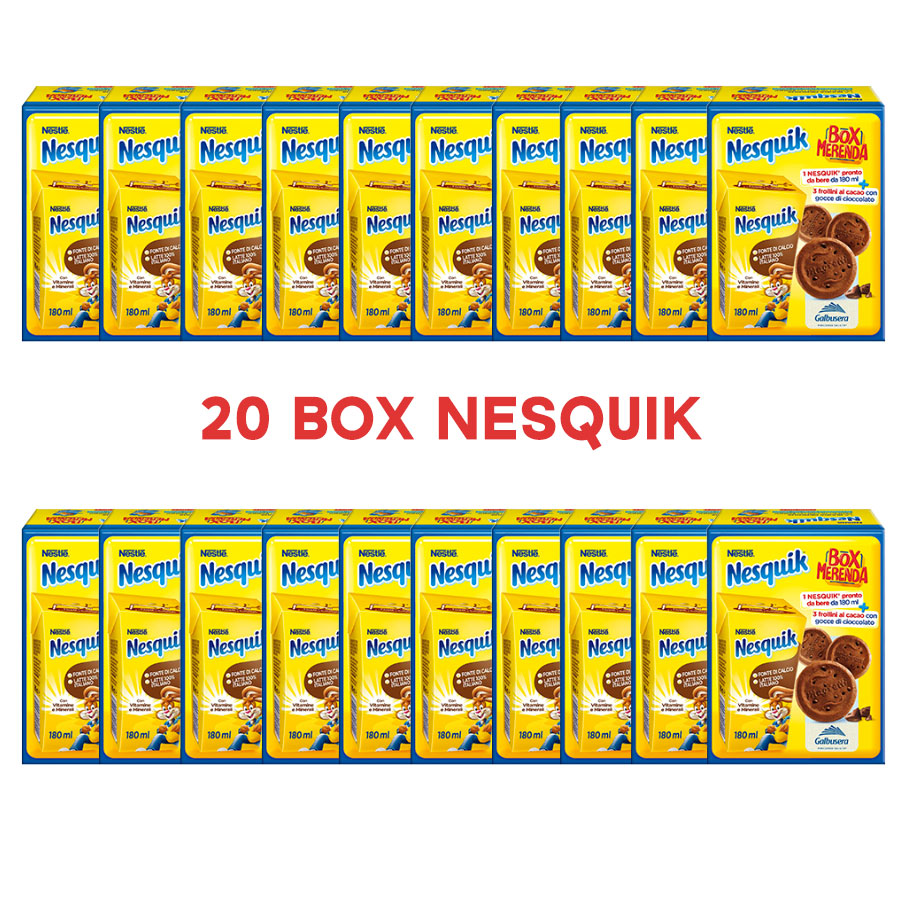 Nesquik Box Merenda, Pronto da Bere, Bevanda a Base di Latte con Cacao ...